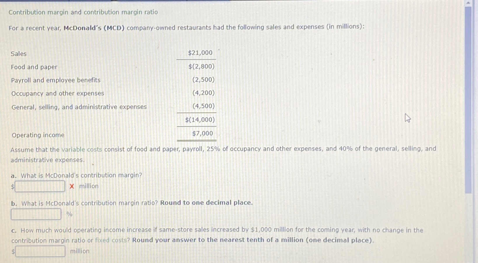 Solved Contribution Margin And Contribution Margin Ratiofor