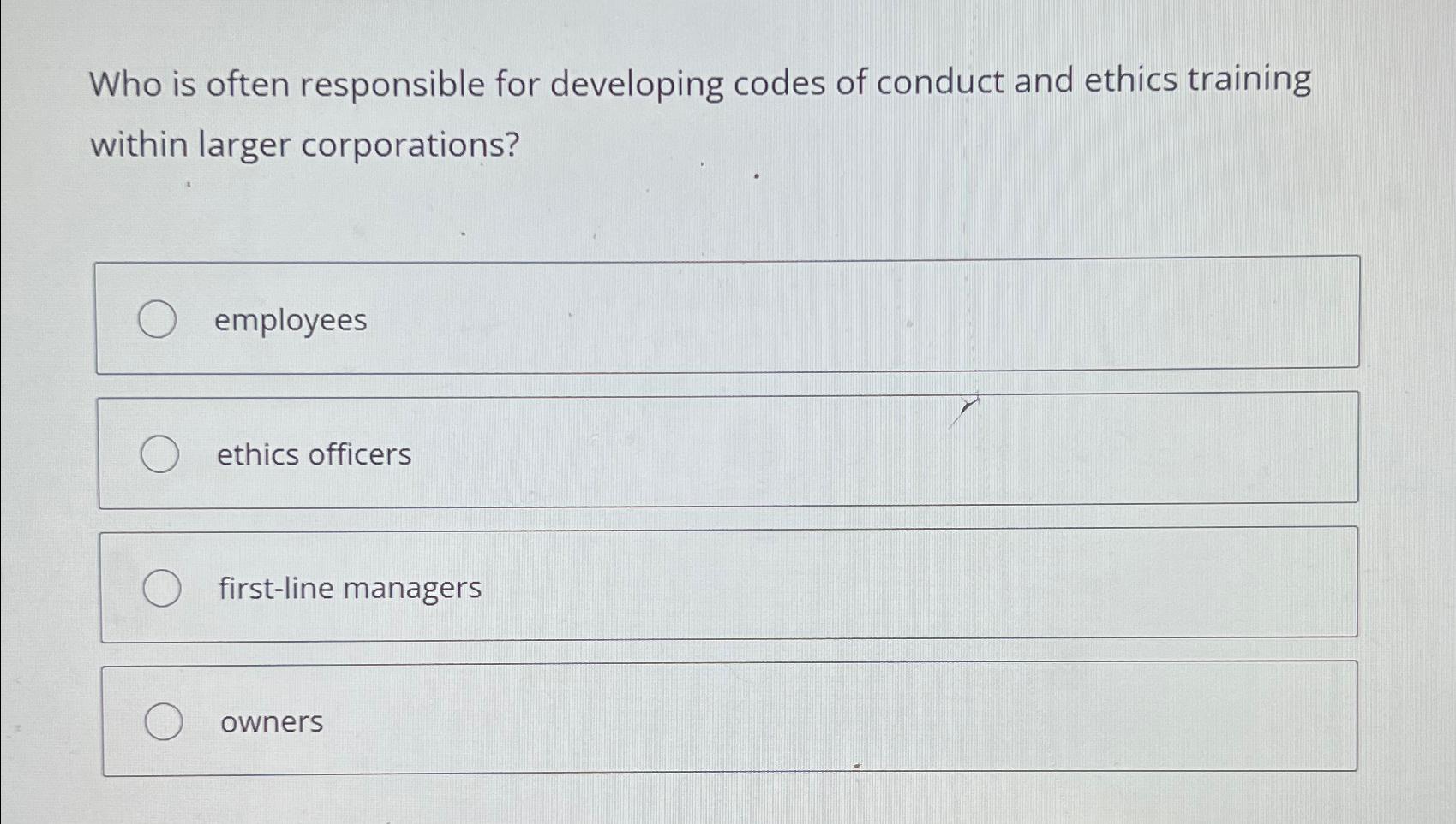 Solved Who is often responsible for developing codes of | Chegg.com