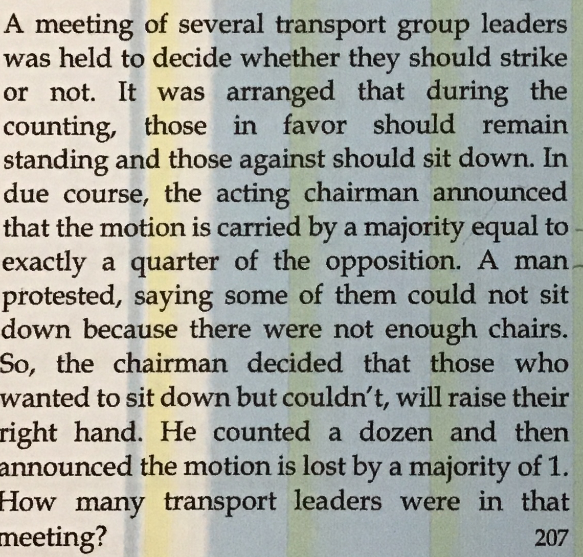 Solved A meeting of several transport group leaders was held | Chegg.com