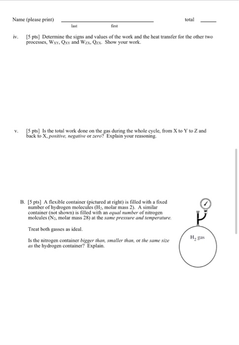 Solved Name (please print) total 2. (30 points total] A. In | Chegg.com
