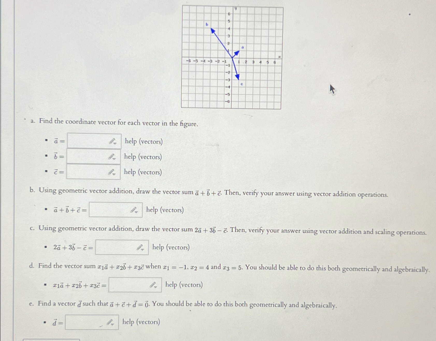 Solved a. ﻿Find the coordinate vector for each vector in the | Chegg.com