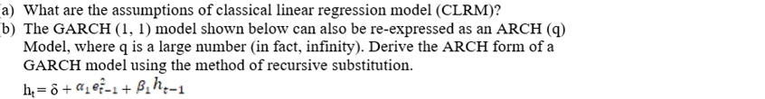 Solved (a) What are the assumptions of classical linear | Chegg.com