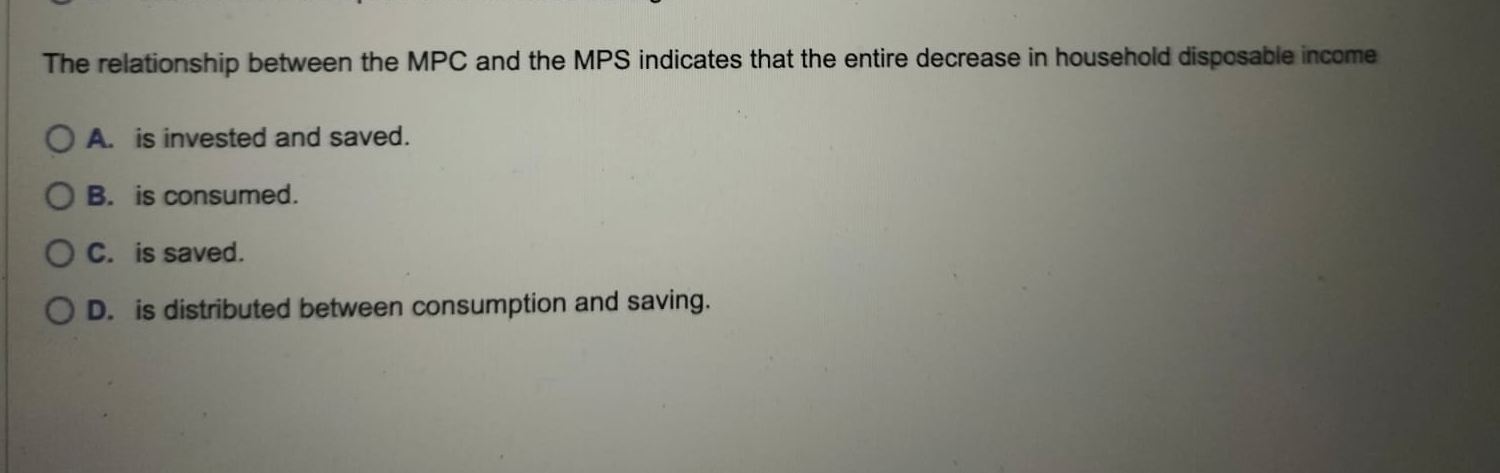 Solved The relationship between the MPC and the MPS | Chegg.com