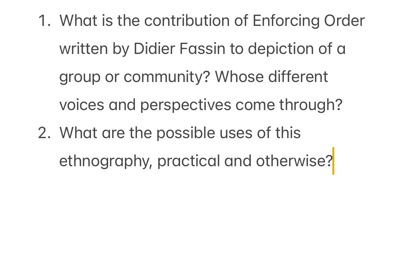 Solved What is the contribution of Enforcing Order written | Chegg.com