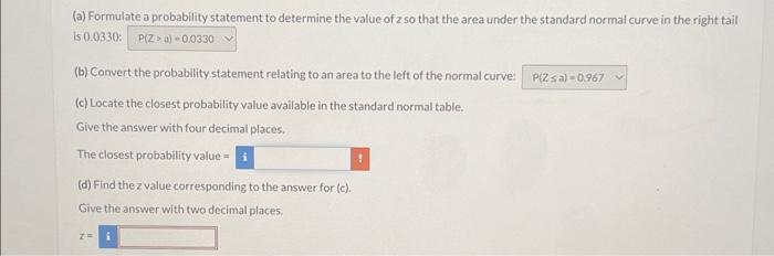 Solved (a) Formulate a probability statement to determine | Chegg.com
