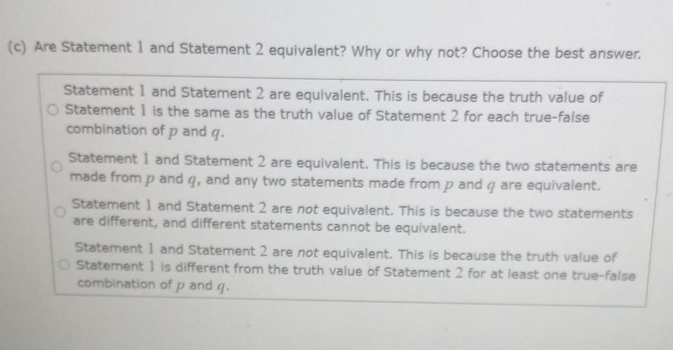 Solved Consider statements p and q. p : The path is in the | Chegg.com