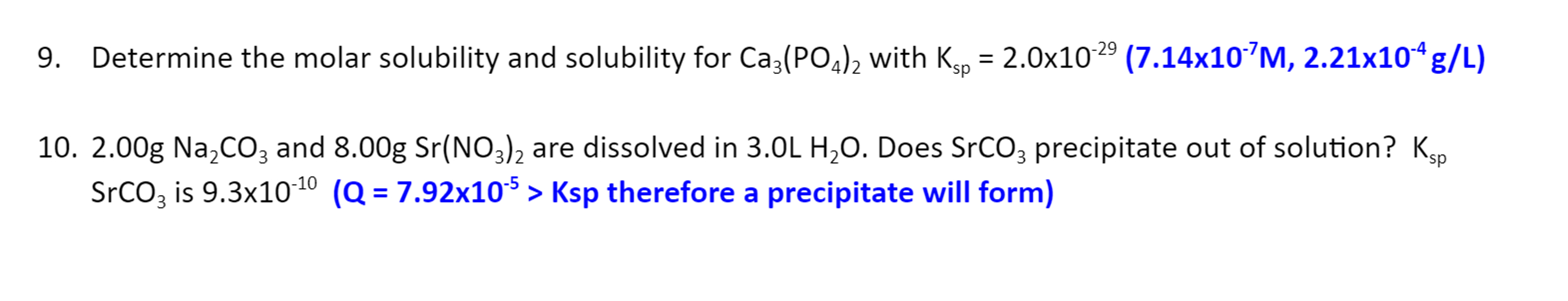 Solved Determine the molar solubility and solubility for | Chegg.com
