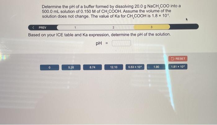 Solved Determine the pH of a buffer formed by dissolving | Chegg.com