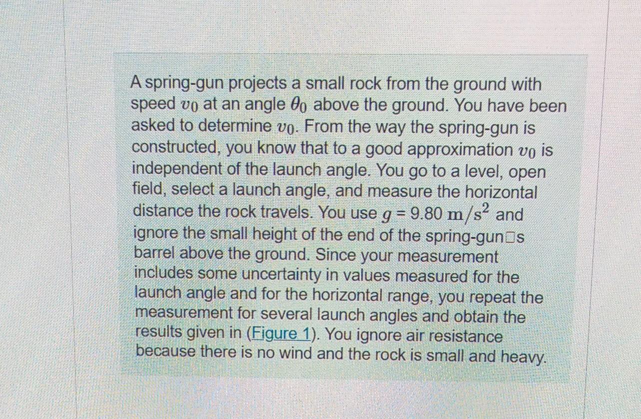 Solved A spring-gun projects a small rock from the ground | Chegg.com