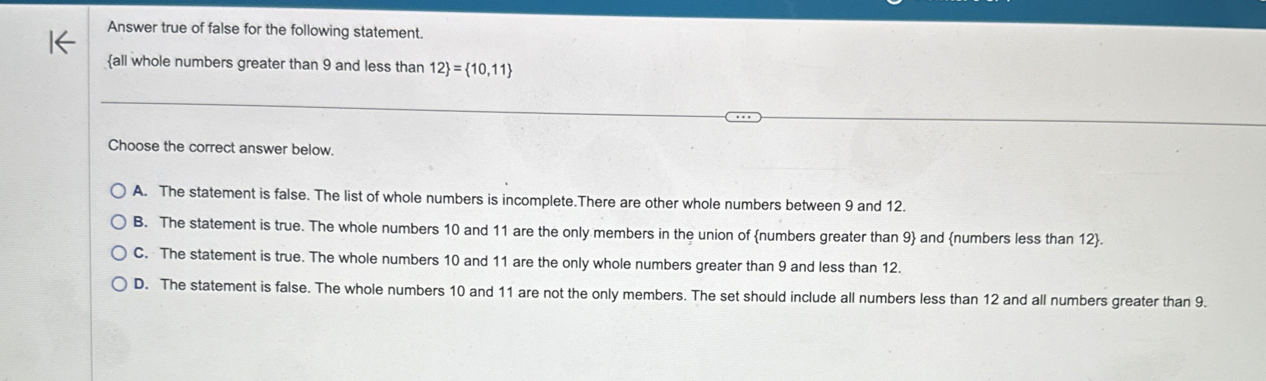 Solved Answer true of false for the following statement. | Chegg.com