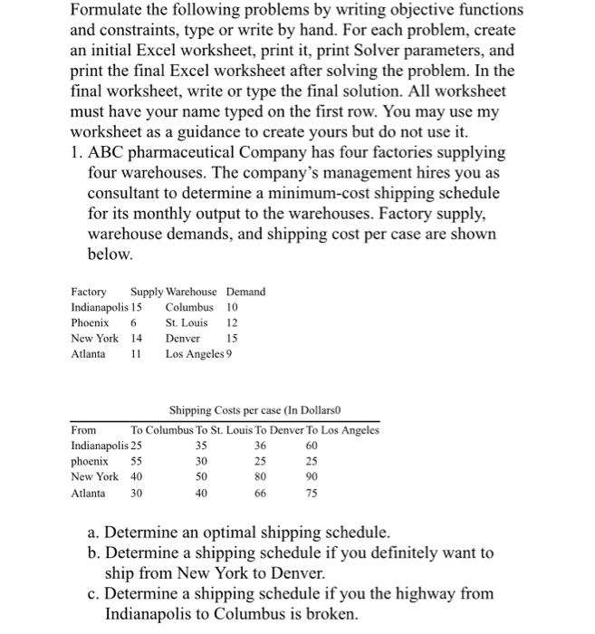 Solved Formulate the following problems by writing objective | Chegg.com