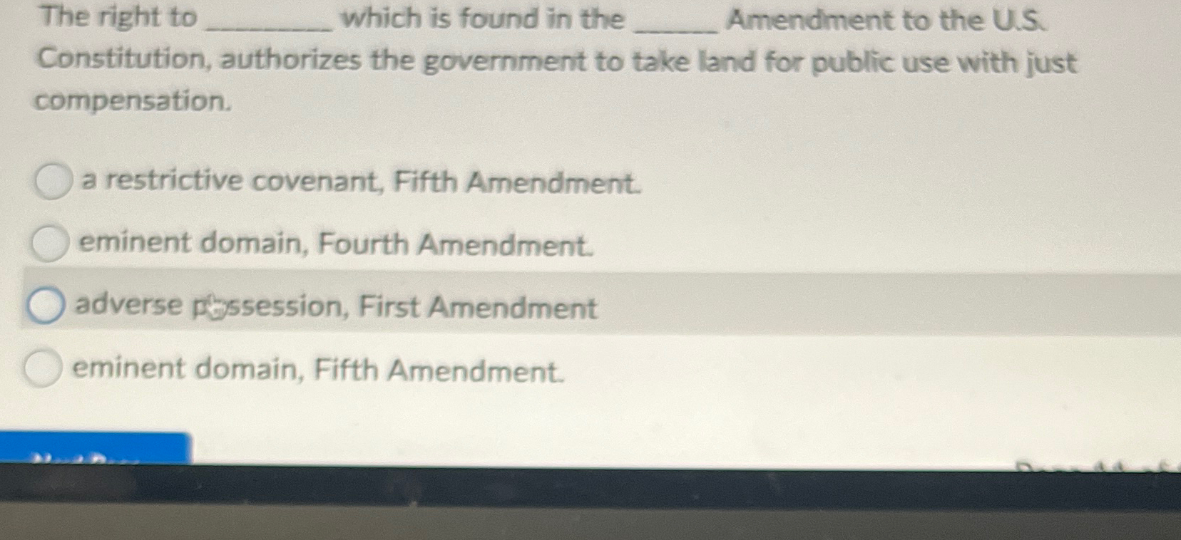 Solved The right to which is found in the Amendment to the | Chegg.com