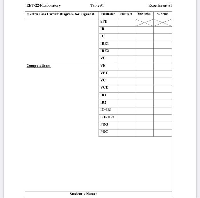 Solved DC Operating Point Analysis Common Emitter Amplifier | Chegg.com