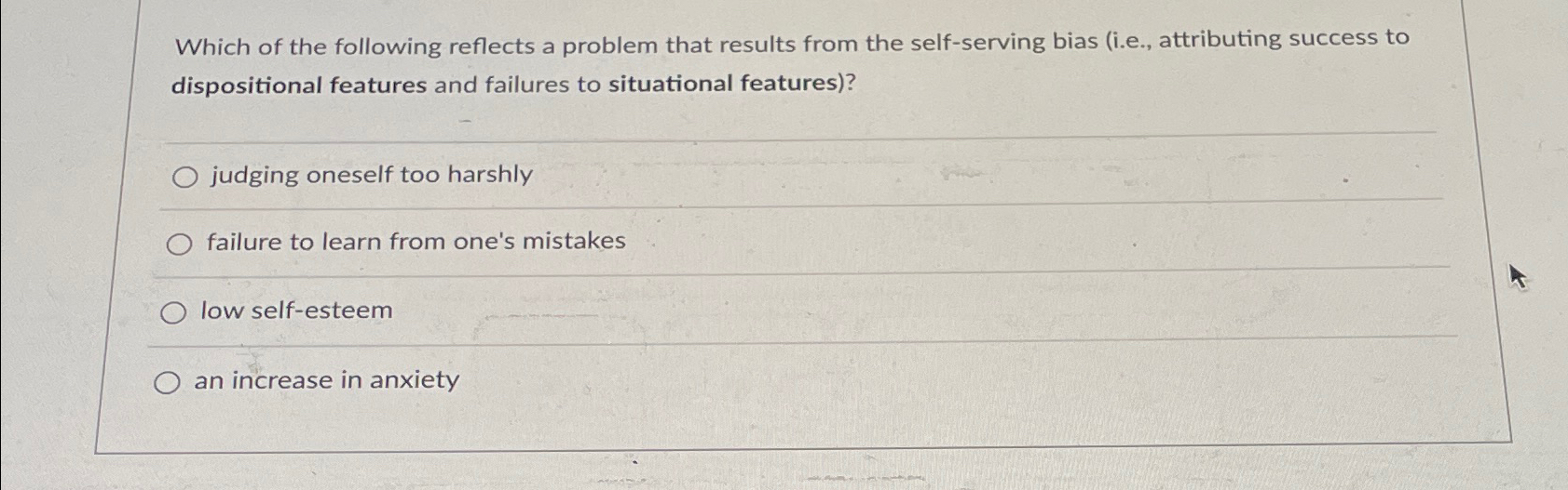 Solved Which of the following reflects a problem that | Chegg.com