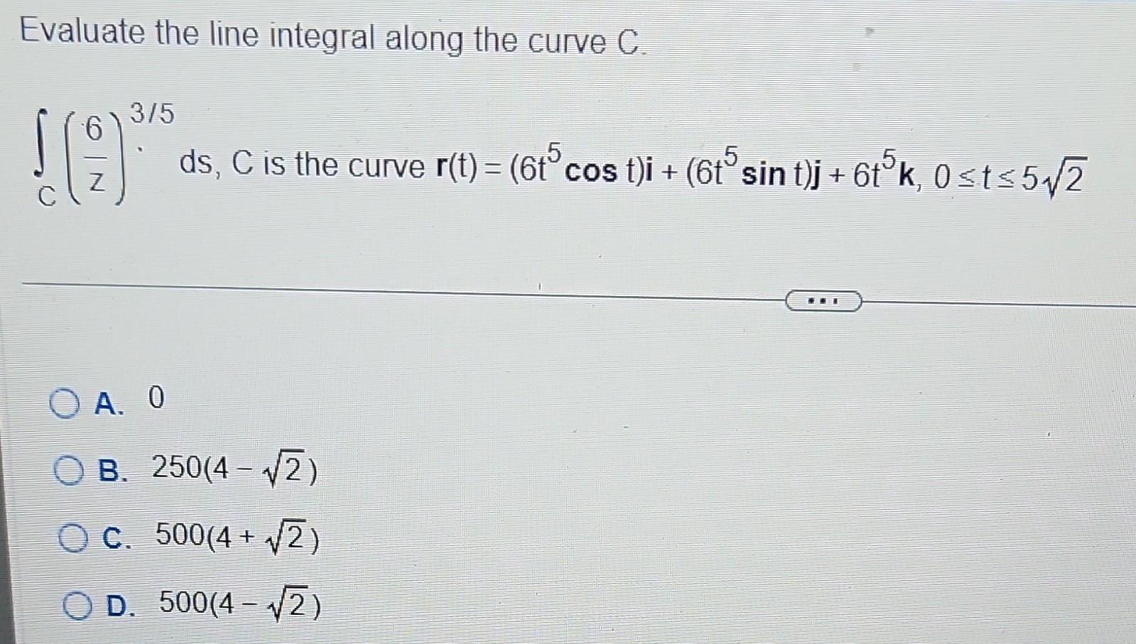 Solved Evaluate the line integral along the curve C | Chegg.com