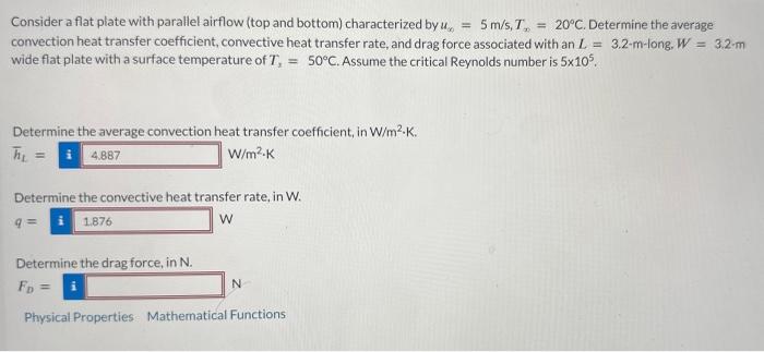Solved Consider a flat plate with parallel airflow (top and | Chegg.com