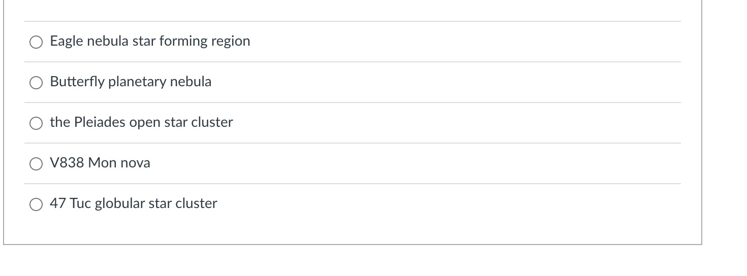 Solved Eagle nebula star forming regionButterfly planetary | Chegg.com