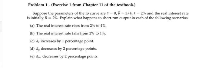 Solved Problem 1 - (Exercise 1 from Chapter 11 of the | Chegg.com Solved Problem 1 - (Exercise 1 from Chapter 11 of the | Chegg.com