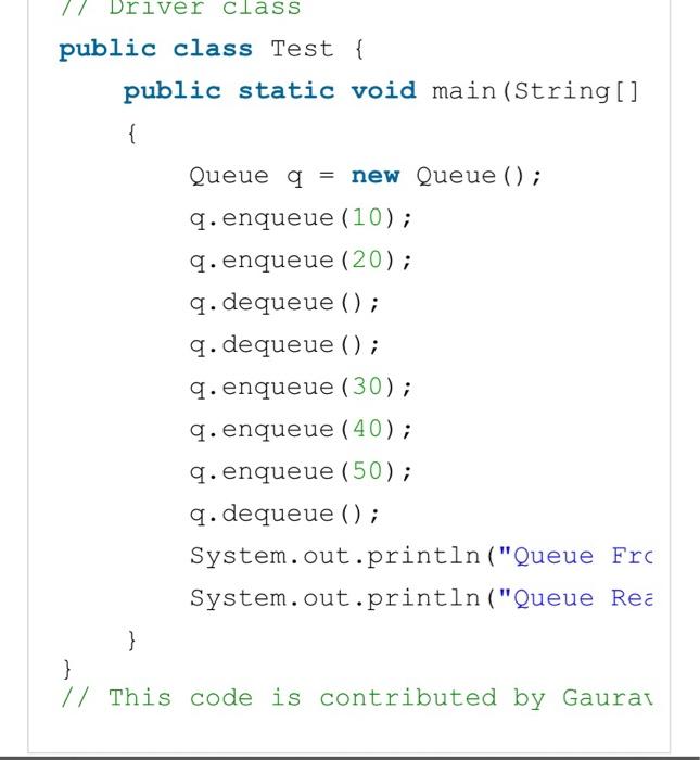 Solved NOTE : make the *class main*in this code enter by | Chegg.com