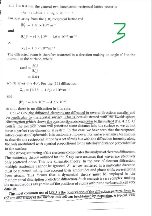 Solved 4.9.1 Low energy electron diffraction (LEED) (Jones | Chegg.com