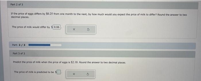 Solved If the price of eggs differs by $0.25 from one month | Chegg.com