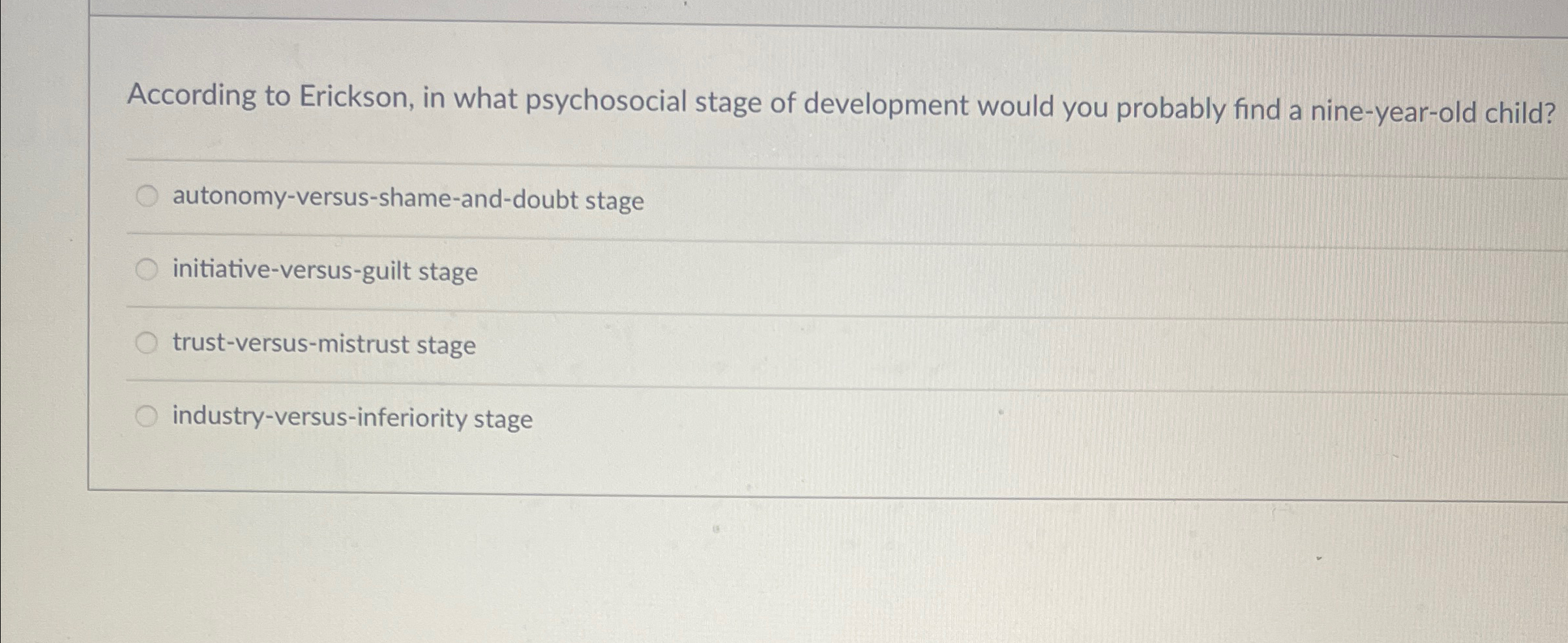 Solved According to Erickson, in what psychosocial stage of | Chegg.com