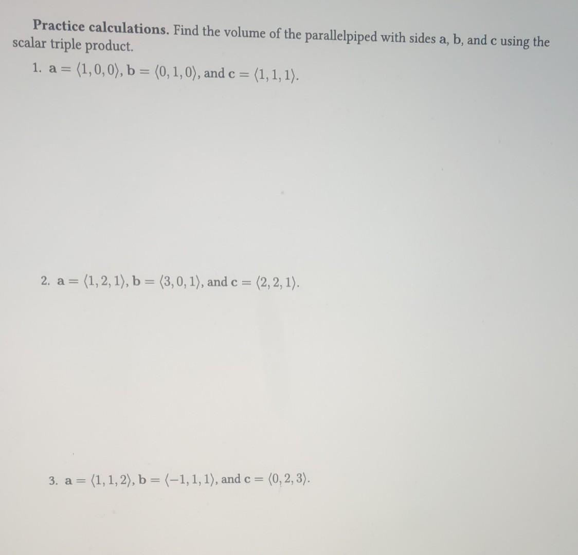 Solved Practice calculations. Find the volume of the | Chegg.com