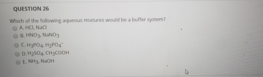 Solved QUESTION 26 Which of the following aqueous mixtures | Chegg.com