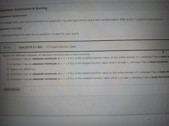 Solved signment Submission & Scoring signment Submission | Chegg.com