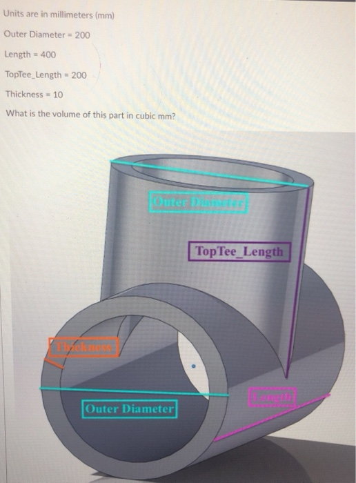 Solved Units are in millimeters (mm) Outer Diameter 200 | Chegg.com