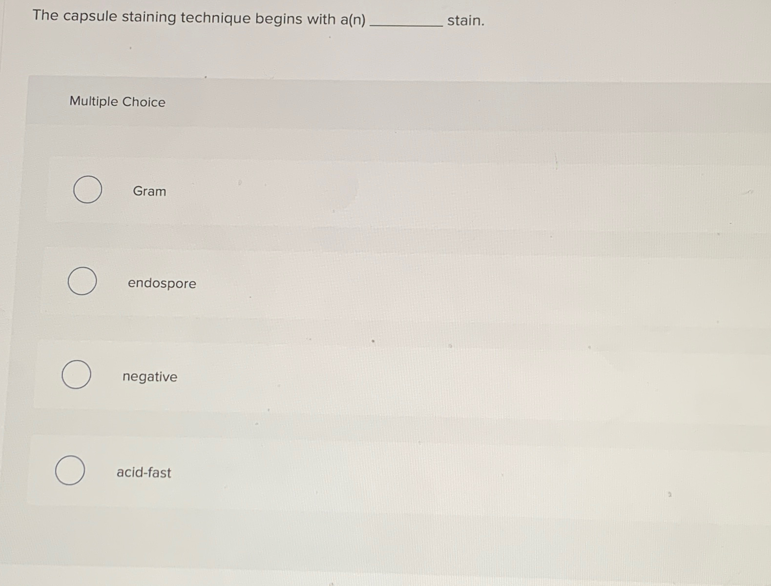 Solved The capsule staining technique begins with a(n) | Chegg.com