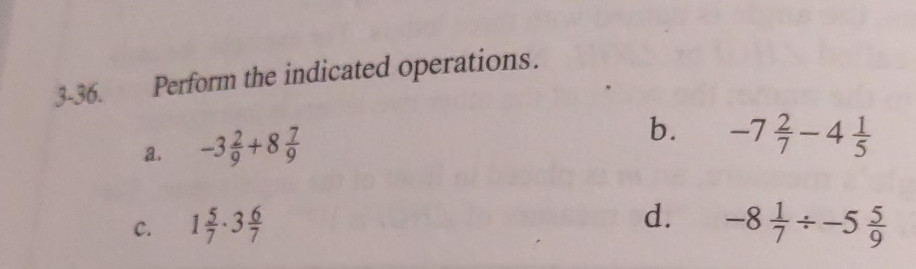 Solved 3-36. Perform the indicated operations. a. −392+897 | Chegg.com