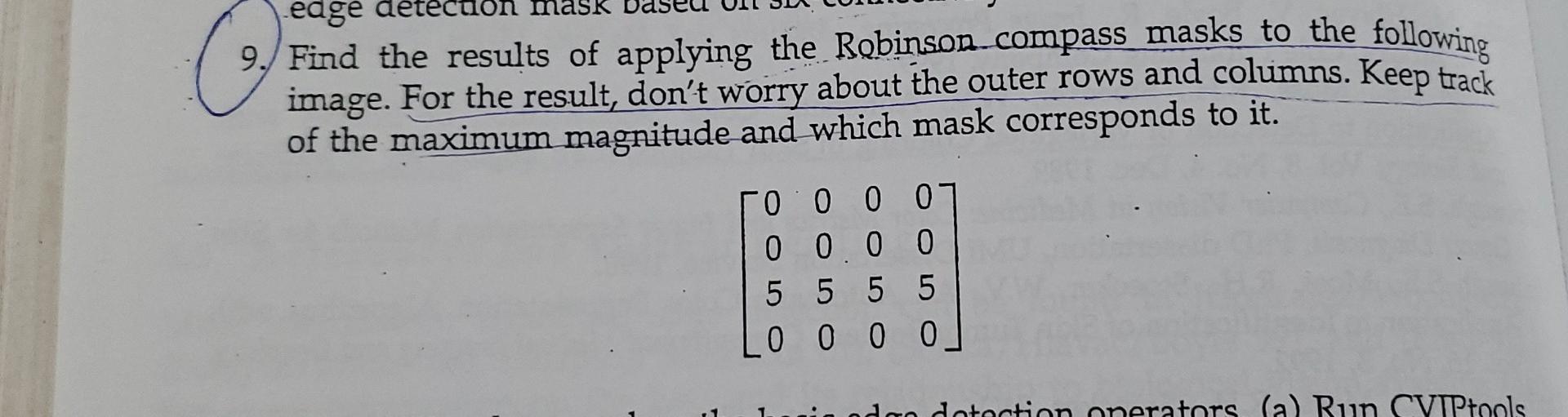 Solved edge detection ma 9. Find the results of applying the | Chegg.com