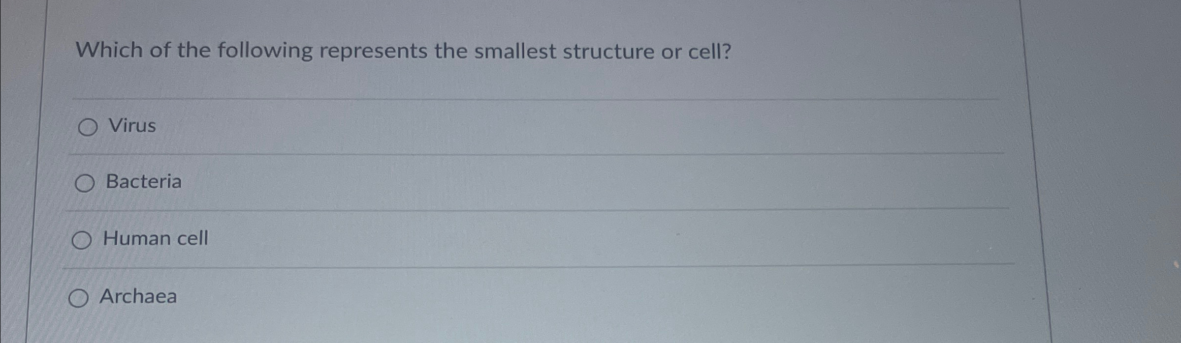 Solved Which of the following represents the smallest | Chegg.com