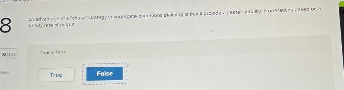 Solved An advantage of a "chase" strategy in aggregate | Chegg.com