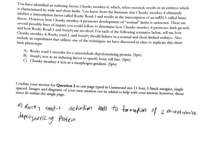 Solved You have identified an inducing factor, Chunky monkey | Chegg.com