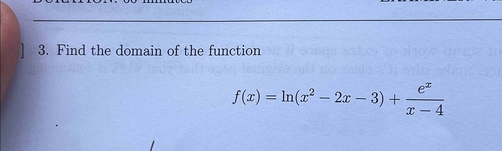 Solved Find The Domain Of The Functionf X Ln X2 2x 3 Exx 4
