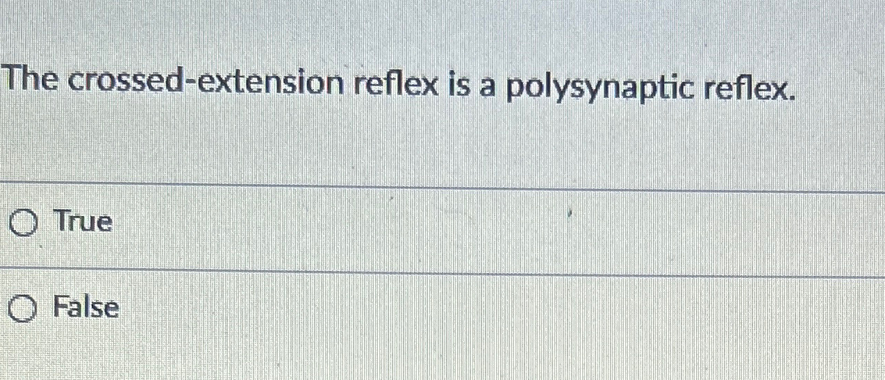 Solved The crossed-extension reflex is a polysynaptic | Chegg.com
