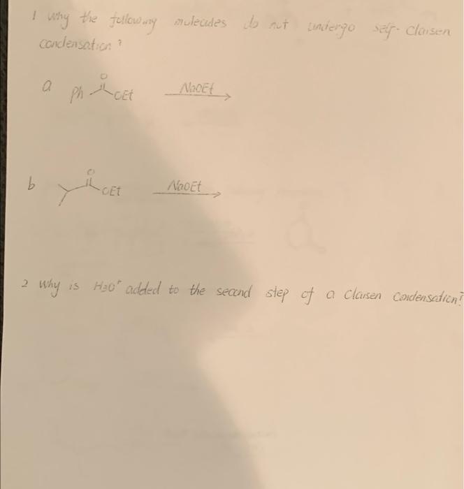 Solved 1.why the following molecules do not u dergi self | Chegg.com