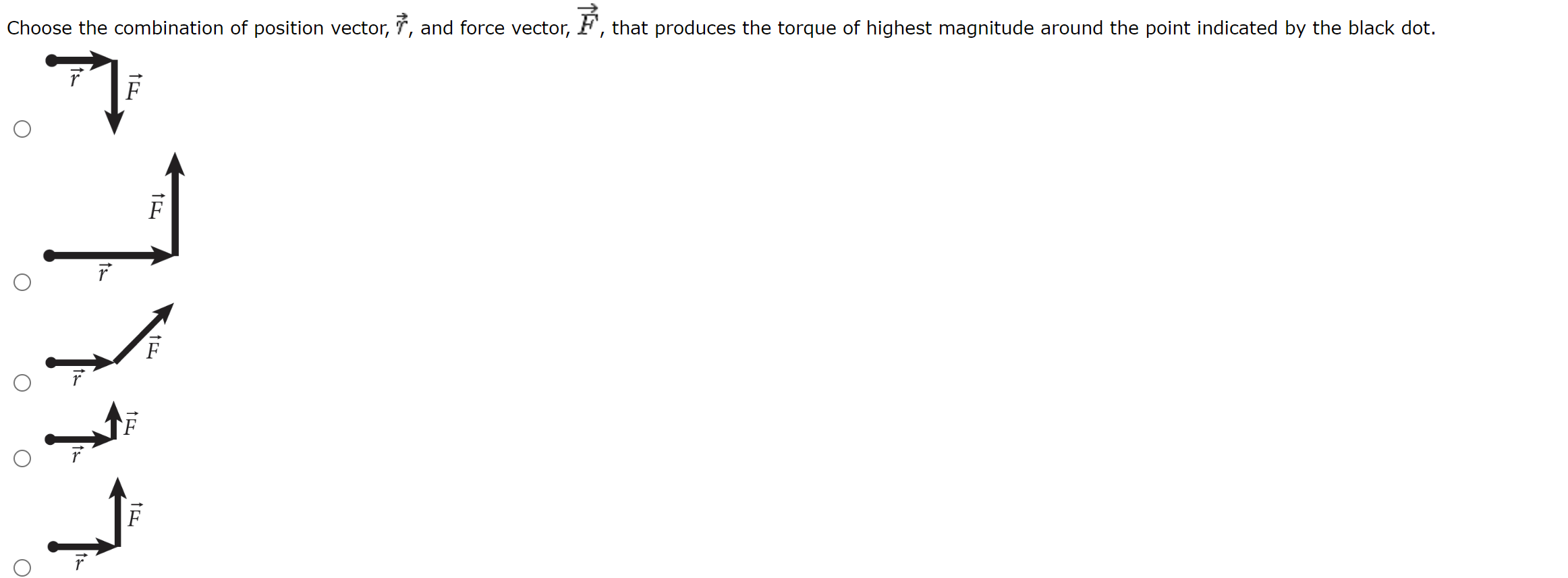Solved Choose the combination of position vector, vec(r), | Chegg.com
