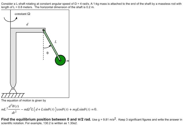 Solved Consider a L-shaft rotating at constant angular speed | Chegg.com