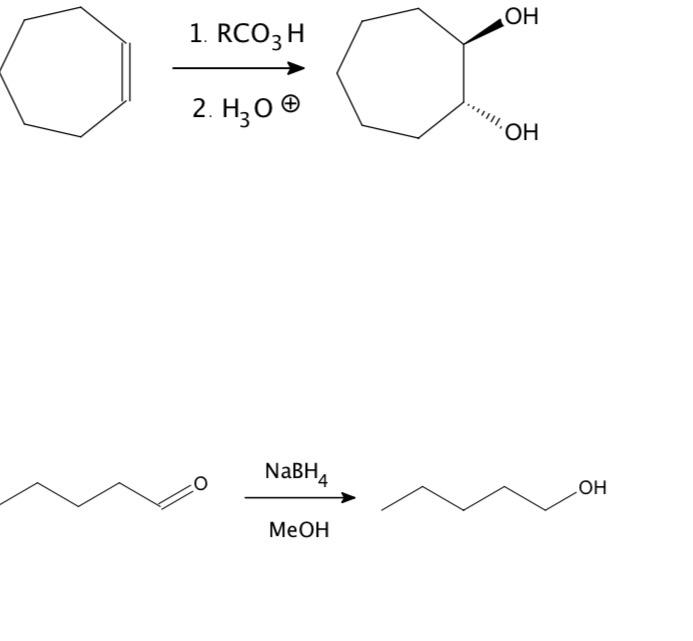 Solved OH 1. RCOH 2. Ho 0 ОН NaBH4 이 ОН MeOH | Chegg.com