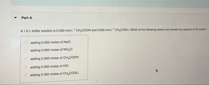 Solved A 1.0 L buffer solution is 0.250 mol L−1CH3COOH and | Chegg.com