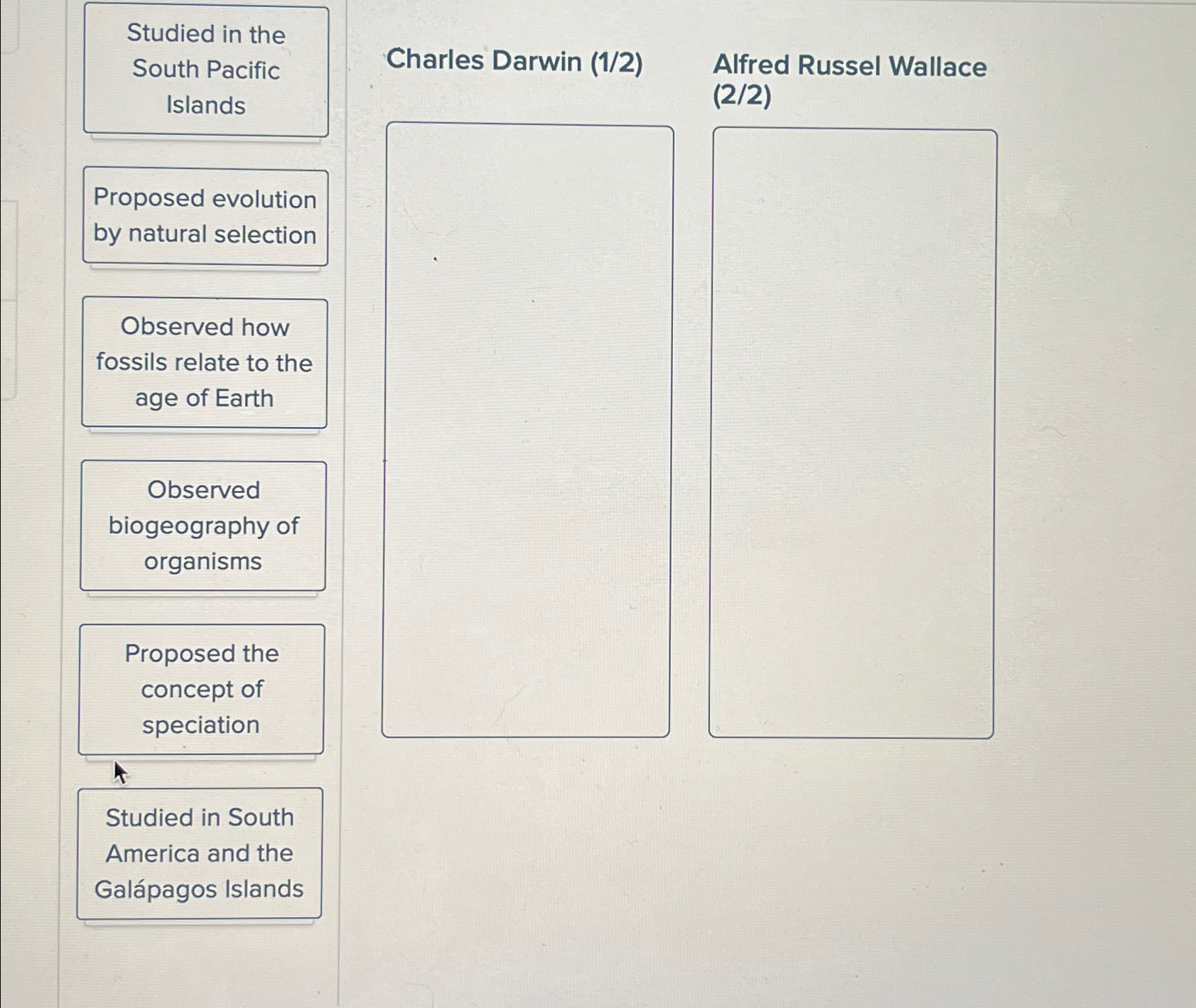 Solved Proposed evolution by natural selectionObserved how | Chegg.com
