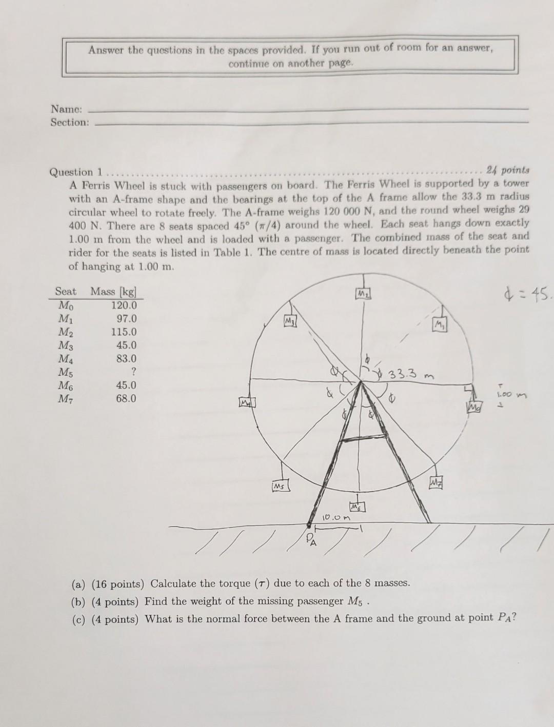 Solved Answer the questions in the spaces provided. If you | Chegg.com