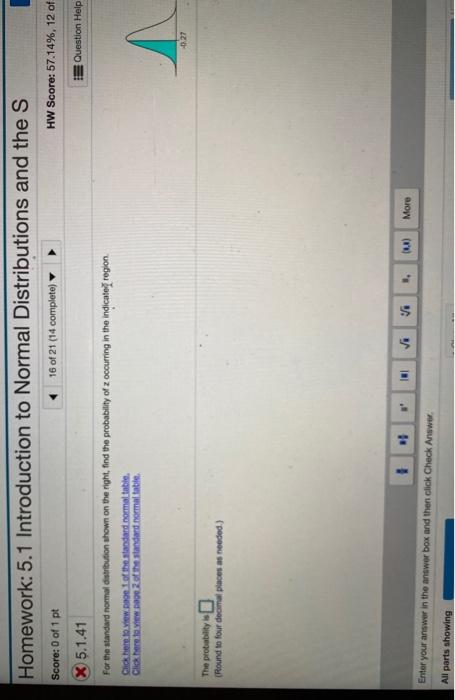 Solved Homework: 5.1 Introduction to Normal Distributions | Chegg.com