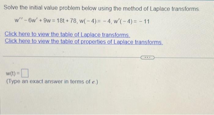 Solved Solve the initial value problem below using the | Chegg.com