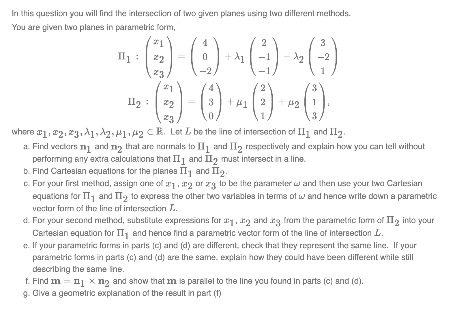 Solved In this question you will find the intersection of | Chegg.com