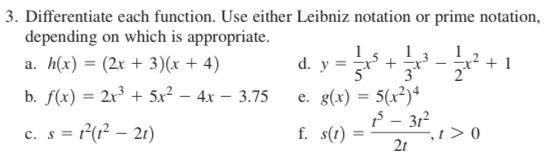 Solved 3. Differentiate each function. Use either Leibniz | Chegg.com Solved 3. Differentiate each function. Use either Leibniz | Chegg.com