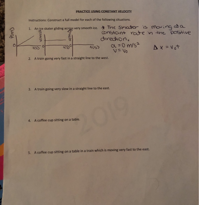 Solved PRACTICE USING CONSTANT VELOCITY Plm) Instructions: | Chegg.com